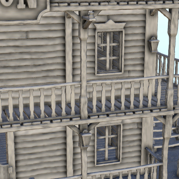 3D Printable Large two-story saloon (6) - Six Gun Sound Desperado Old ...