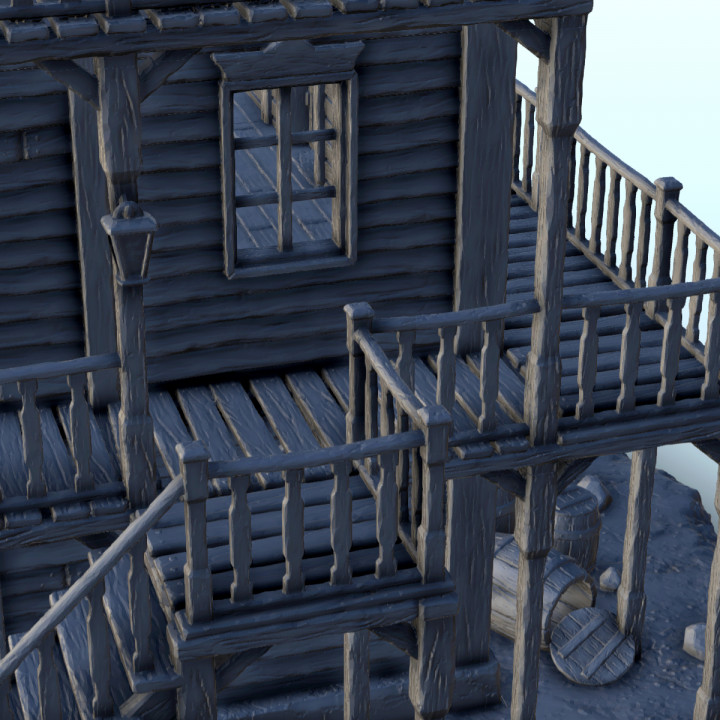 3D Printable Large two-story saloon (6) - Six Gun Sound Desperado Old ...