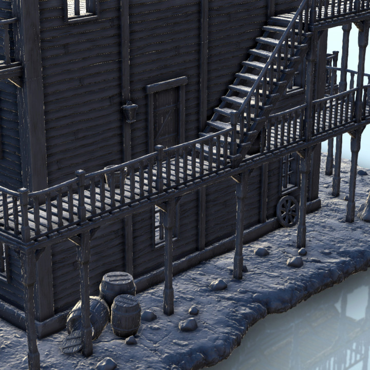 3D Printable Large two-story saloon (6) - Six Gun Sound Desperado Old ...