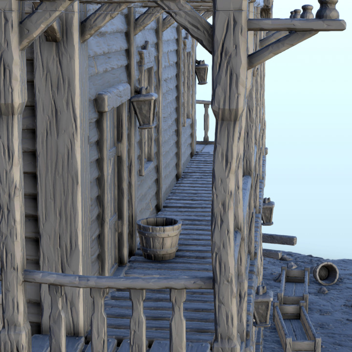 3D Printable Large two-story saloon (6) - Six Gun Sound Desperado Old ...