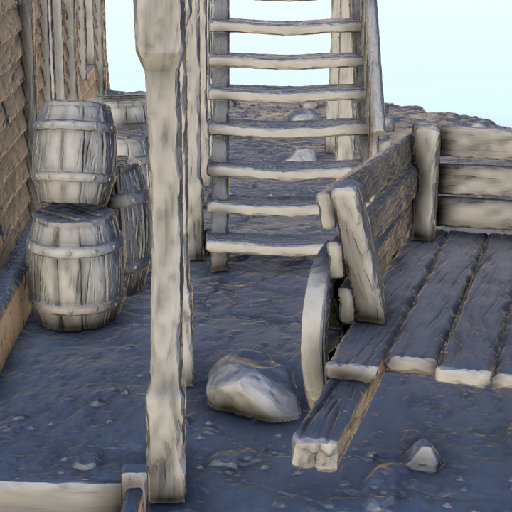 3D Printable Large two-story saloon (6) - Six Gun Sound Desperado Old ...