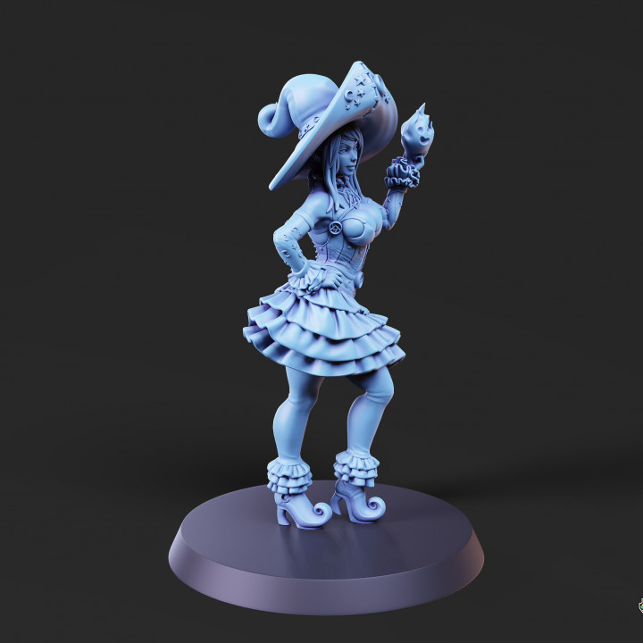 3D Printable Witch Elf Pose 2 - 2 Variants and Pinup by PSMiniatures