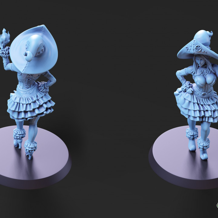 3D Printable Witch Elf Pose 2 - 2 Variants and Pinup by PSMiniatures