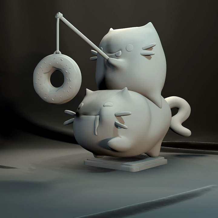 3D Printable Cats by Jevgeni Vasjukov