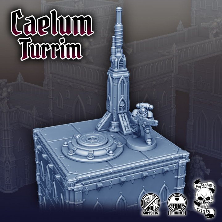 3D Printable Caelum Turrim - Rooftop Scatter Terrain by Forbidden Prints