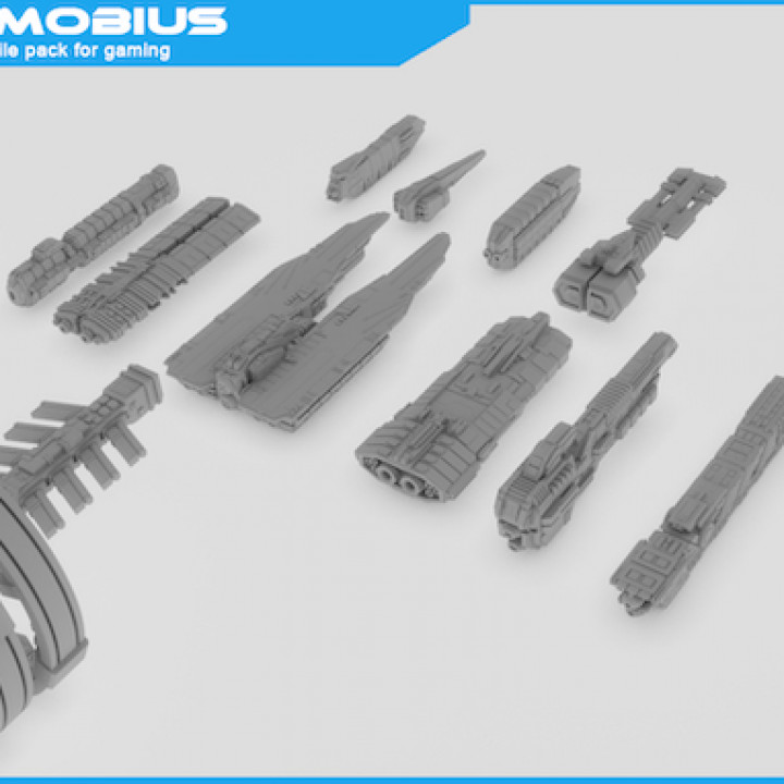 3D Printable Spaceship miniatures by Project Mobius