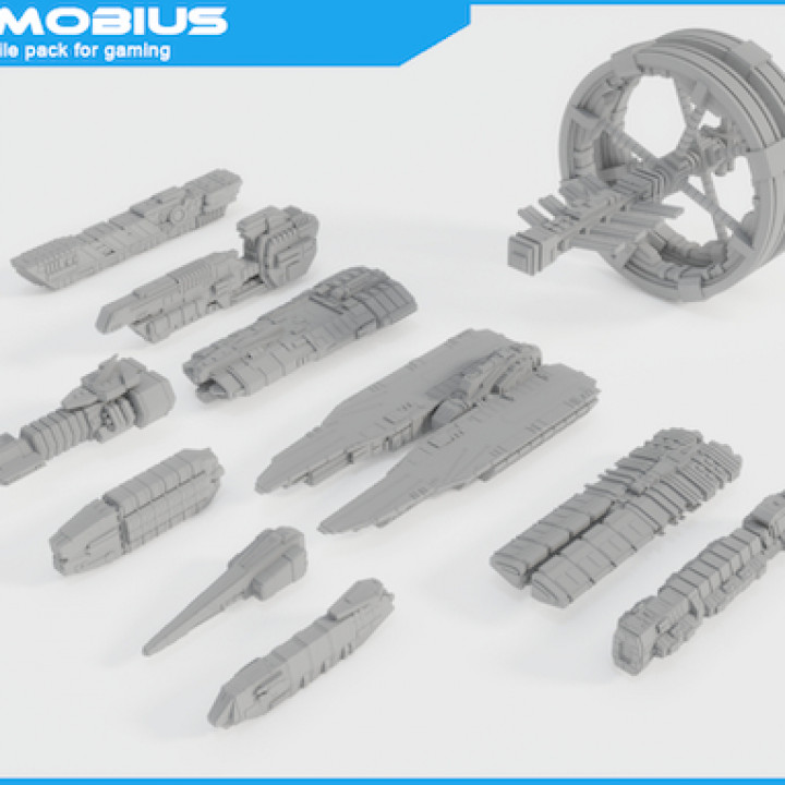 3D Printable Spaceship miniatures by Project Mobius
