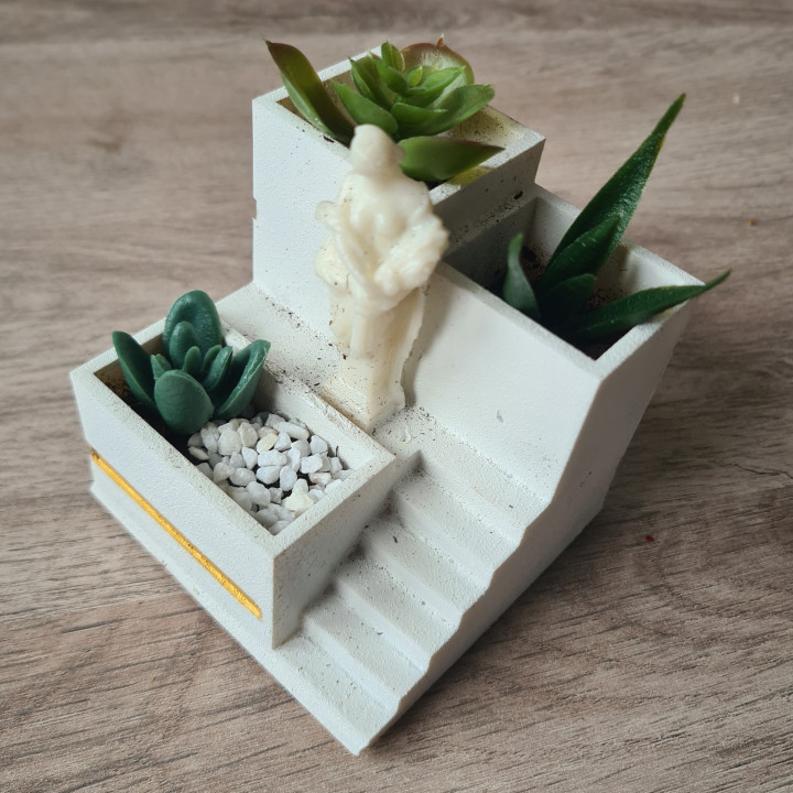 3D Printable desktop flower pot by ilker baytürk