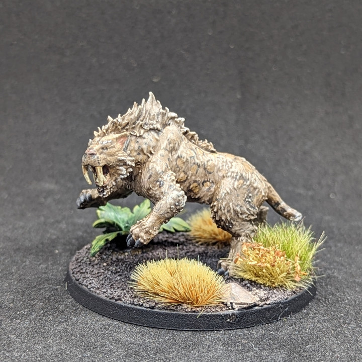 3D Print of Sabretooth Tiger Attacking / Predator Lion / Wild Frost ...