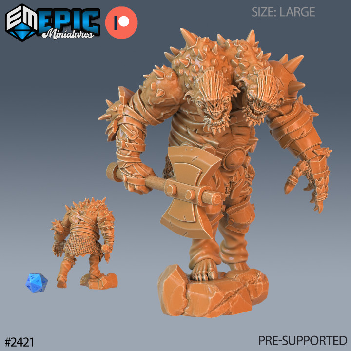 3D Printable Ettin Beast Set / Ancient Two Headed Ogre / Frost Giant ...
