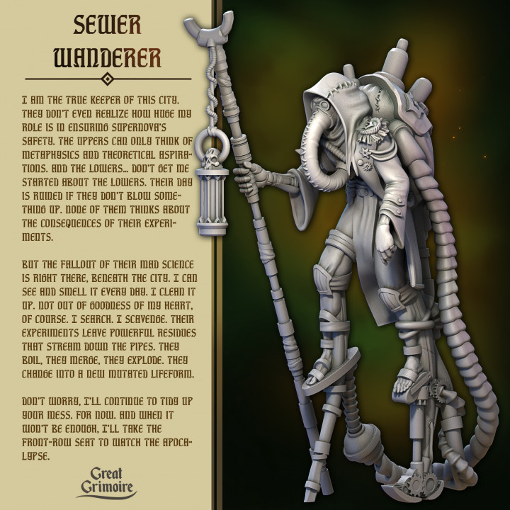 3D Printable Sewer Wanderer by Great Grimoire