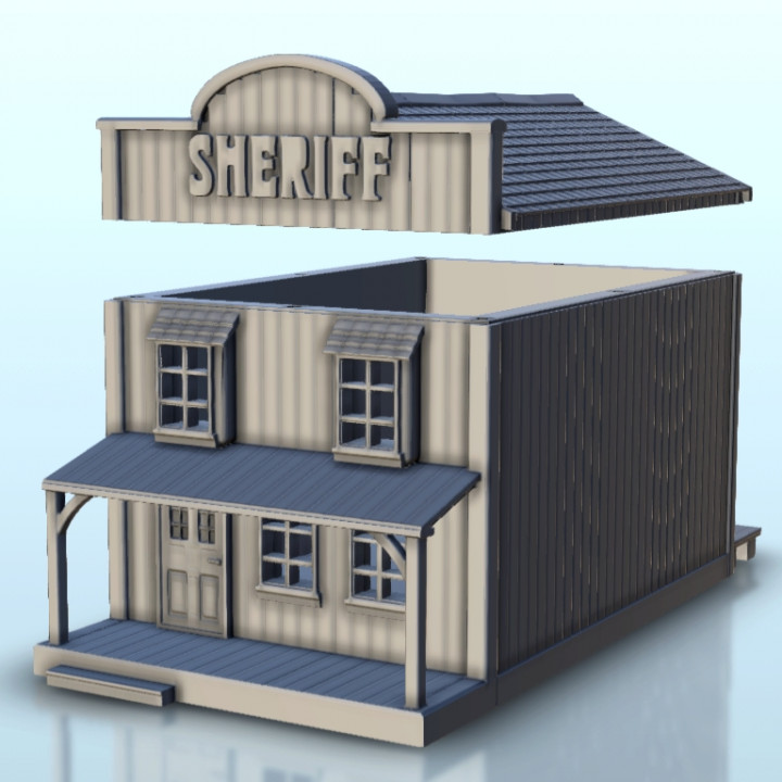 3D Printable Wild West sheriff's office building 36 - Six Gun Sound ...