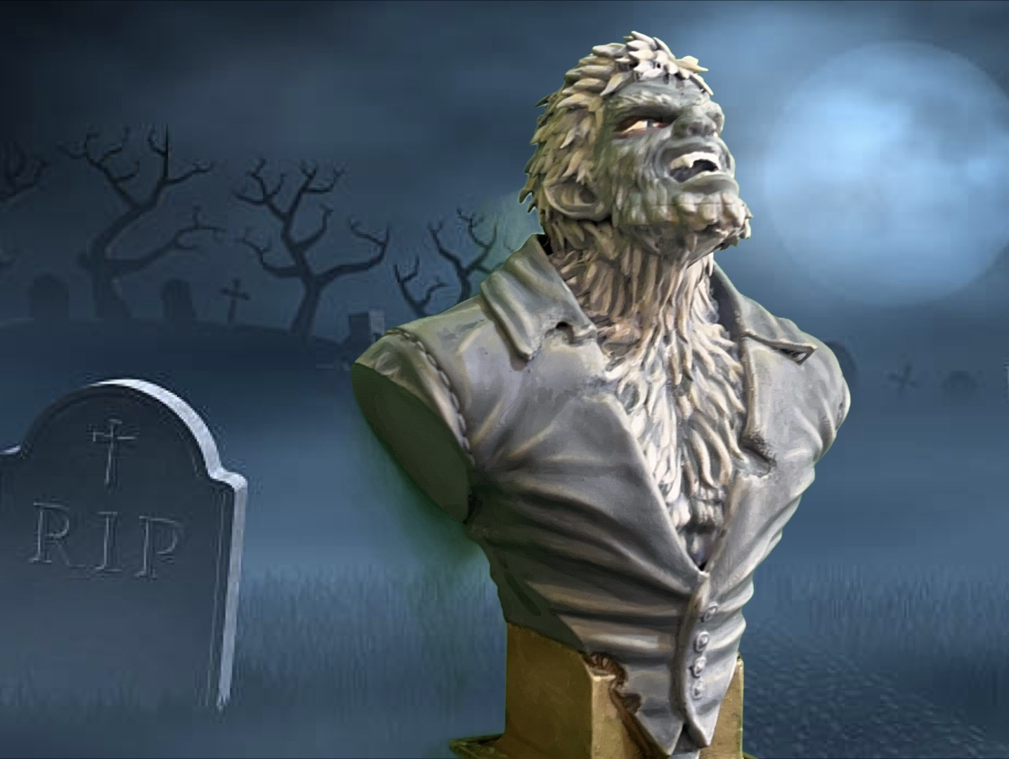 3D Printable The Wolfman bust by Heroes and Beasts