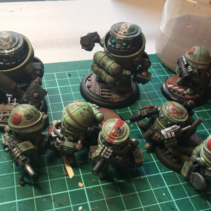 3D Printable WARPOD Rigger 'Guntroon' Guard Squad by Flytrap Digital