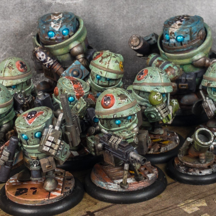 3D Printable WARPOD Rigger 'Guntroon' Guard Squad by Flytrap Digital