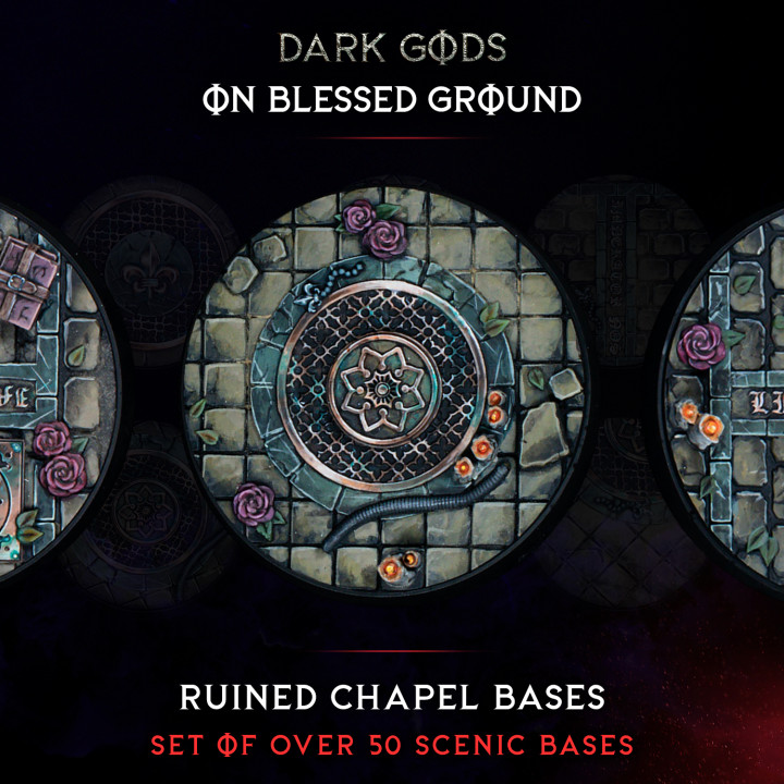 3D Printable Dark Gods - On Blessed Ground Ruined Chapel Bases - Round ...