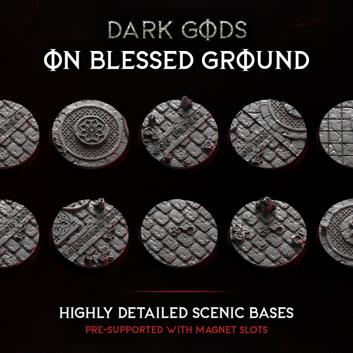 3D Printable Dark Gods - On Blessed Ground Ruined Chapel Bases - Round ...