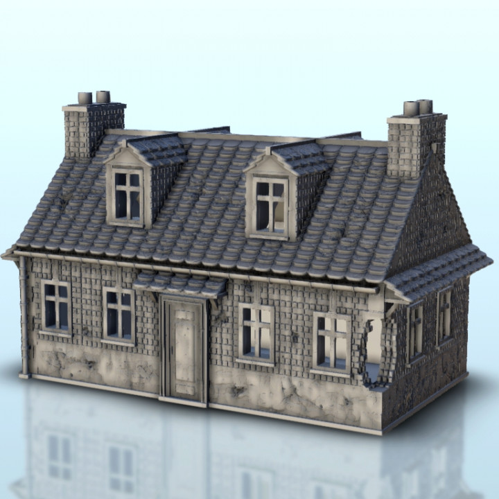 3D Printable House in ruins 13 - Architecture Urban Scenery Modern WWII ...