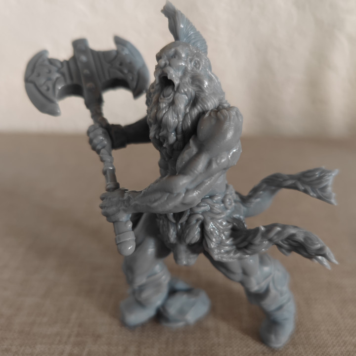 3D Printable Barbarian Axe Warrior by Rudolf Arendt