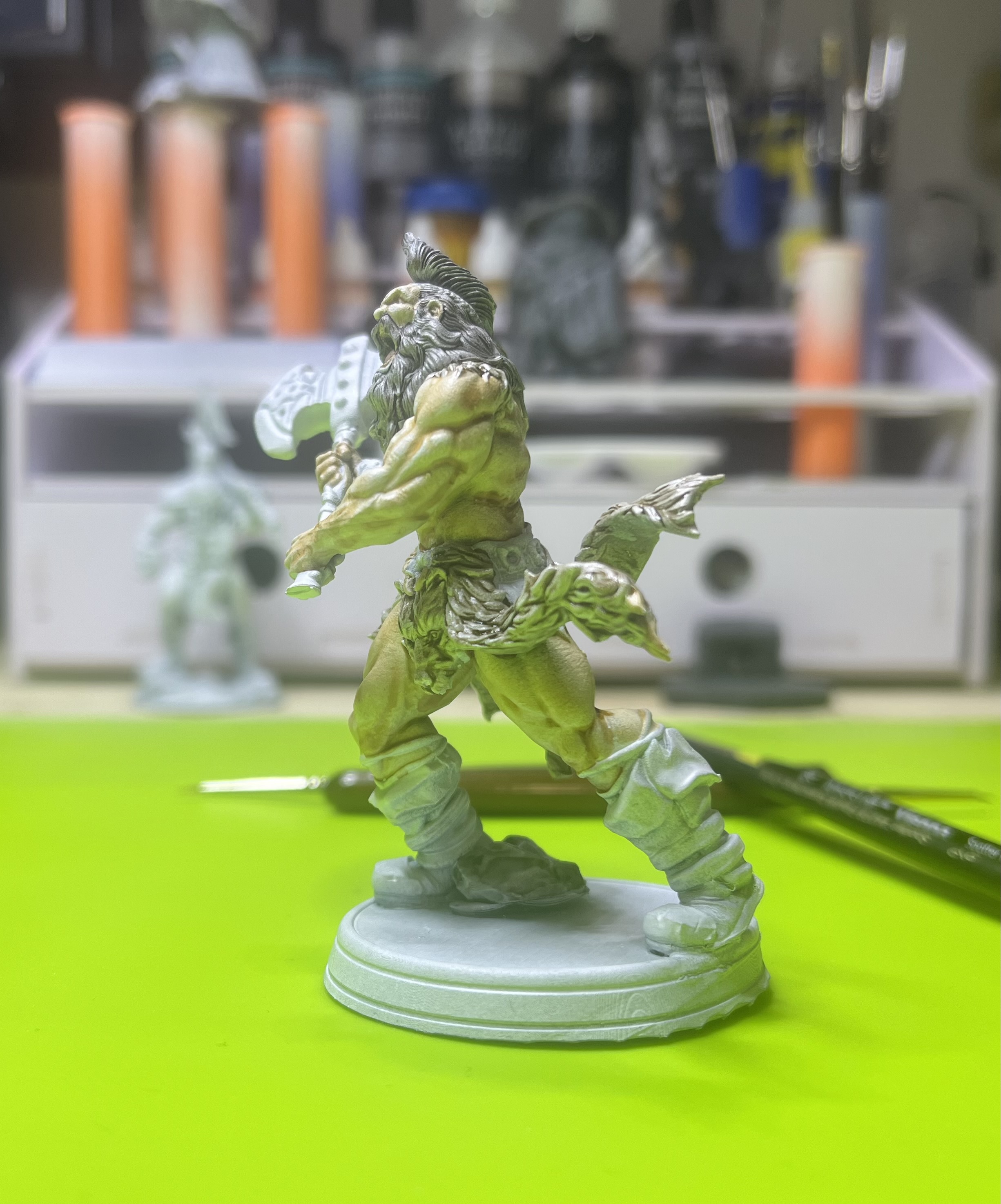 3D Printable Barbarian Axe Warrior by Rudolf Arendt