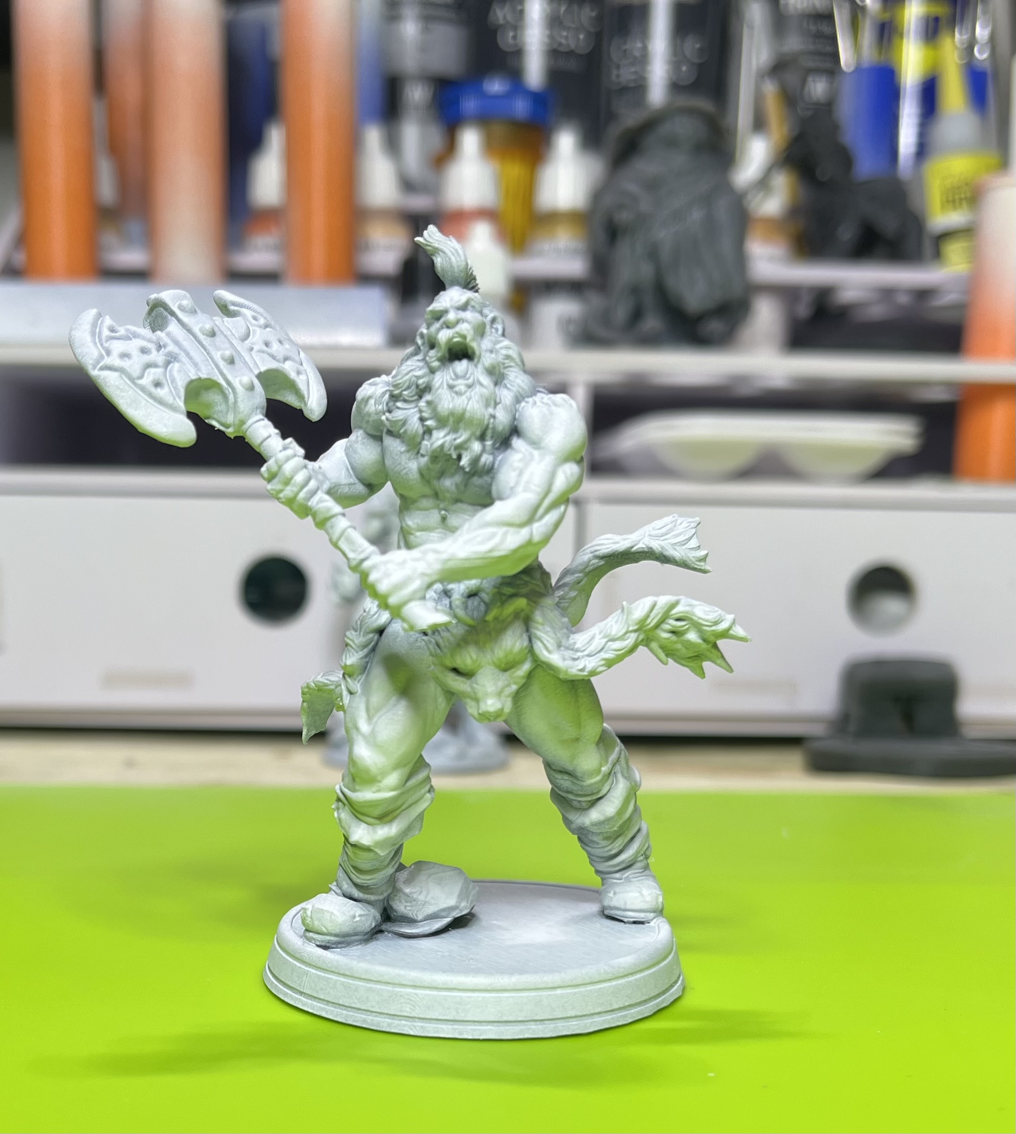 3D Printable Barbarian Axe Warrior by Rudolf Arendt