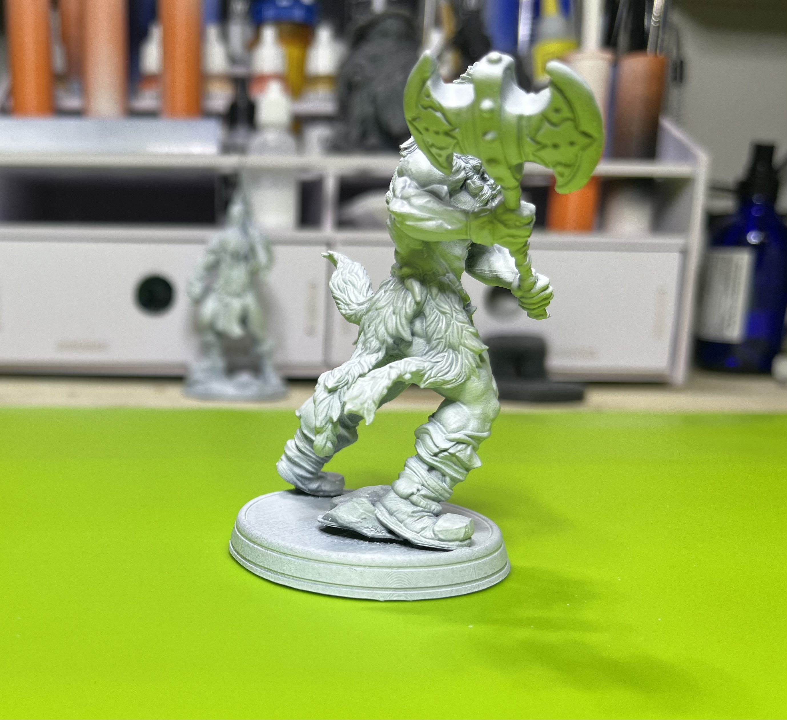 3D Printable Barbarian Axe Warrior by Rudolf Arendt