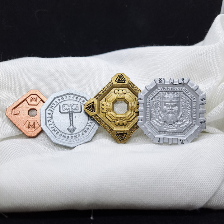 3D Print of Dwarven coin set by yokafahning