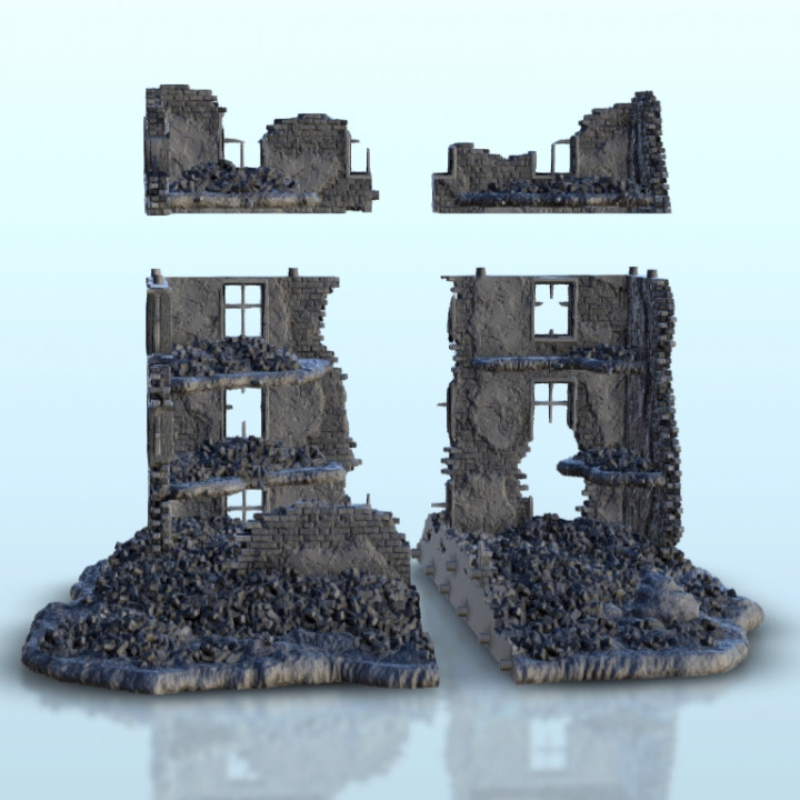 3D Printable Ruined building 3 - Modern WW2 Western Eastern Front ...
