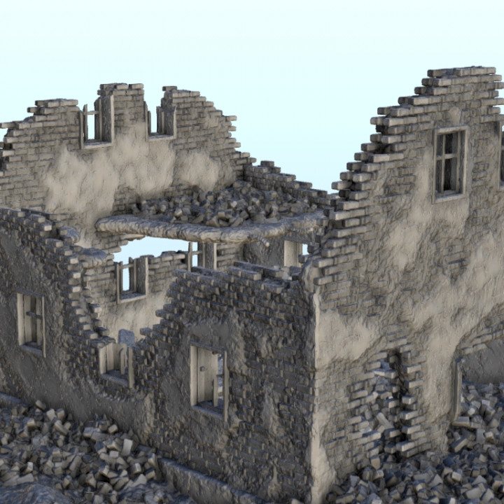3D Printable Ruined building 8 - Modern WW2 Western Eastern Front ...
