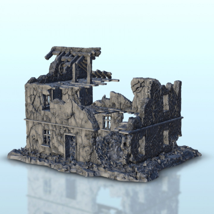 3D Printable Ruined floored building 14 - Modern WW2 Western Eastern ...