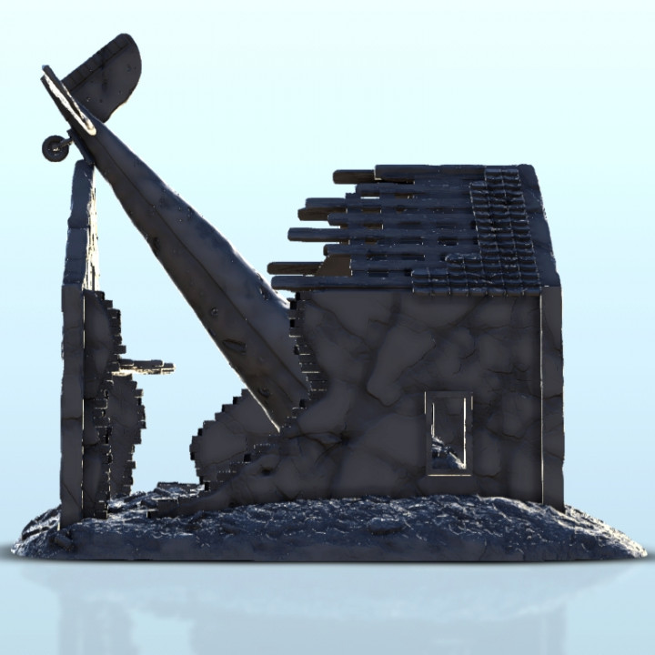 3D Printable Ruined house with plane carcass 17 - Modern WW2 Western ...