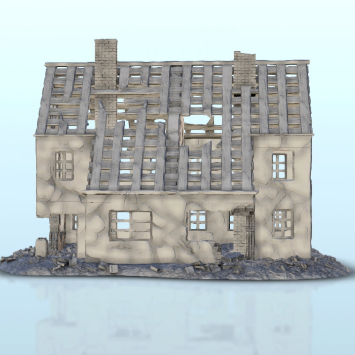 3D Printable Ruined modern house 18 - Modern WW2 Western Eastern Front ...