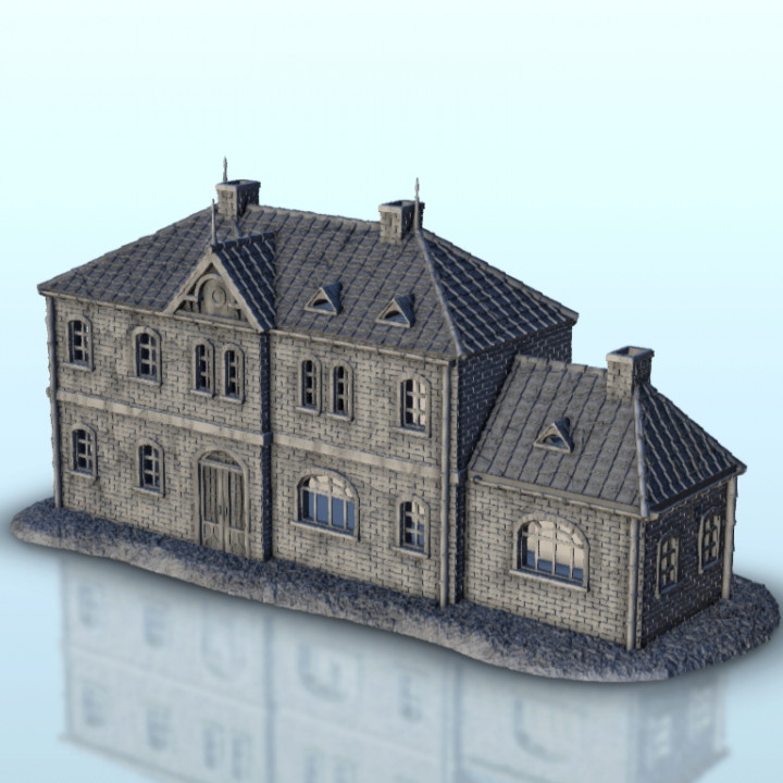 3D Printable Modern brick house with floor 19 - Modern WW2 Western ...