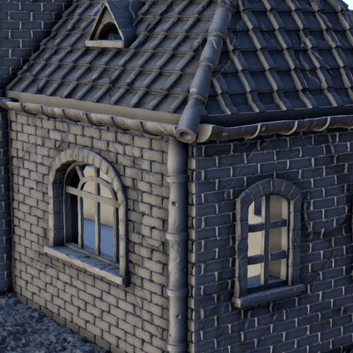 3D Printable Modern brick house with floor 19 - Modern WW2 Western ...