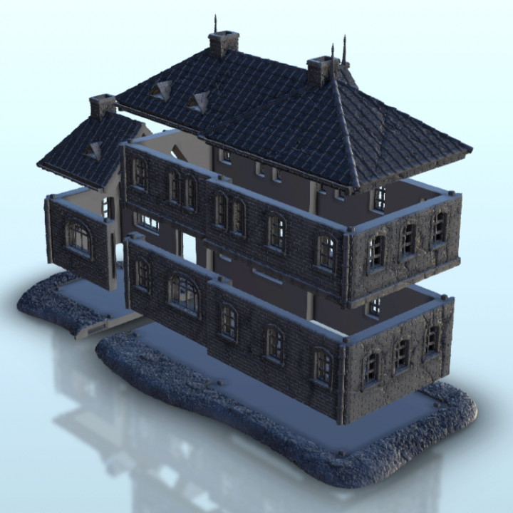 3D Printable Modern brick house with floor 19 - Modern WW2 Western ...