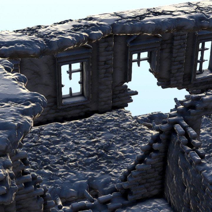 3D Printable Destroyed floored urban building 21 - Modern WW2 Western ...