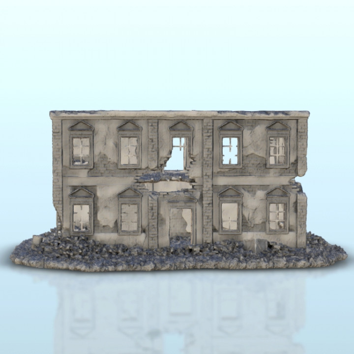 3D Printable Destroyed floored urban building 21 - Modern WW2 Western ...