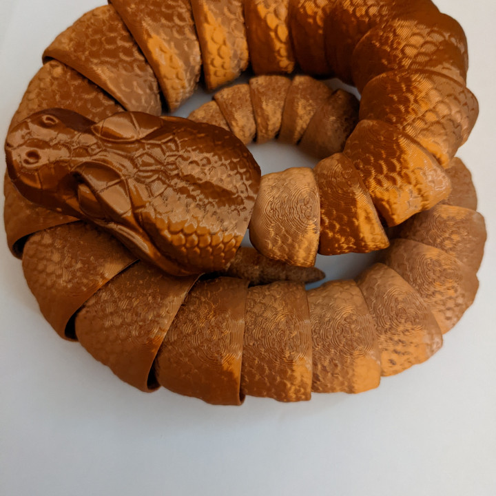 3D Print of Ball Python Snake Articulated Toy, Print-In-Place Body ...