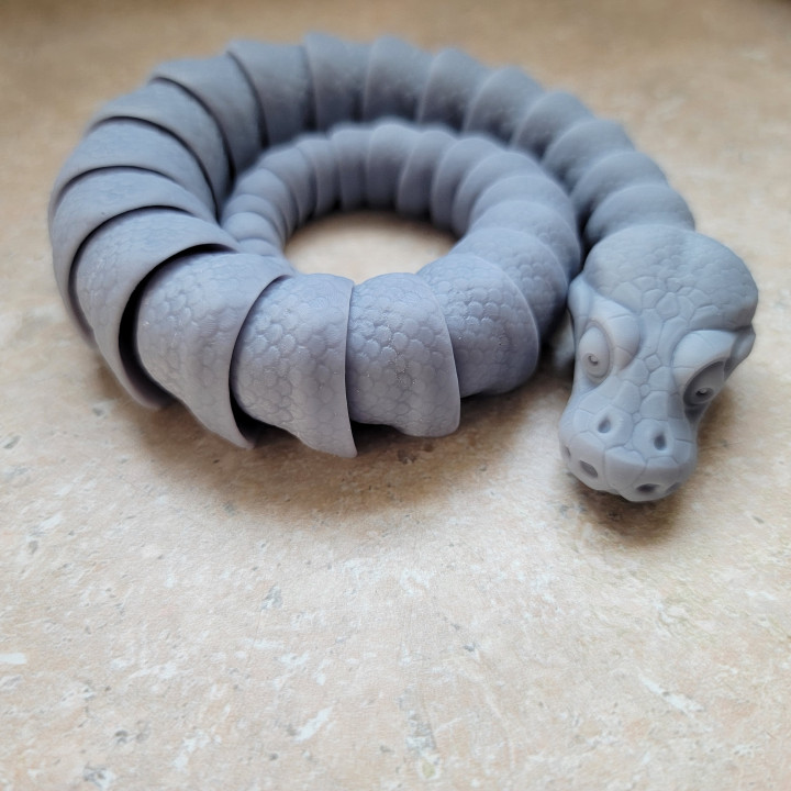 3D Print of Ball Python Snake Articulated Toy, Print-In-Place Body ...