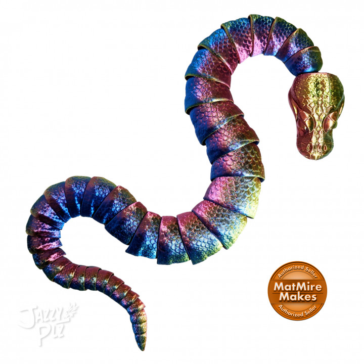 3D Print of Ball Python Snake Articulated Toy, Print-In-Place Body ...