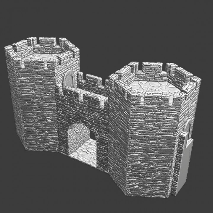 3D Printable Medieval Gate with Hexagonal towers - Modular Castle ...