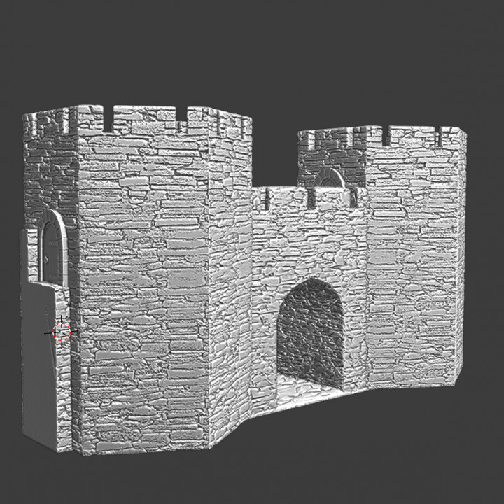 3D Printable Medieval Gate with Hexagonal towers - Modular Castle ...