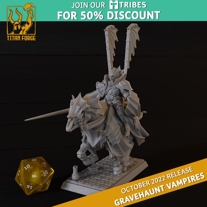 3D Printable Gravehaunt Vampires Nightmare Knights by Titan Forge ...