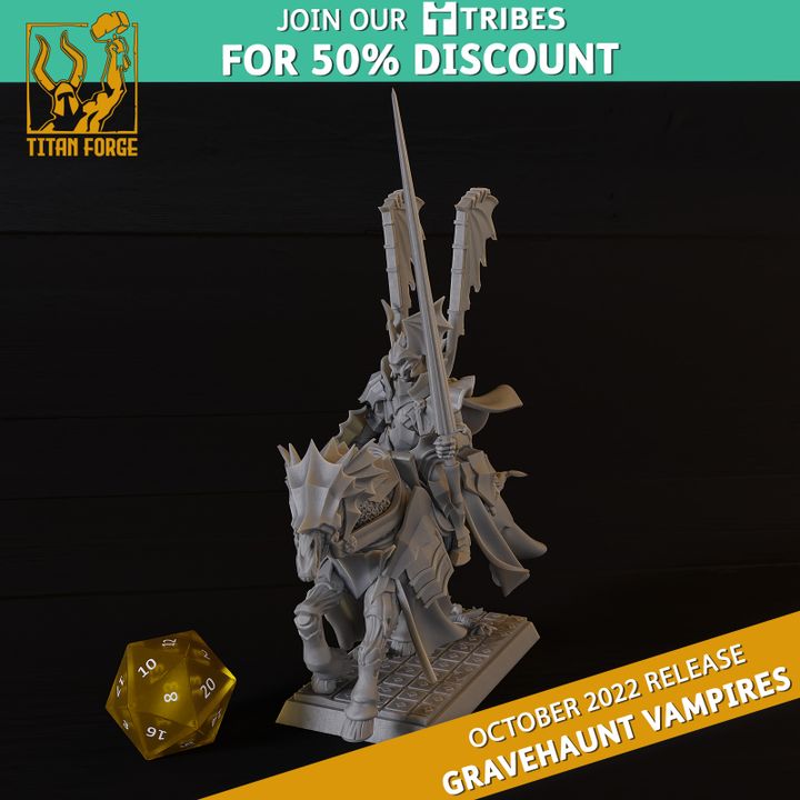3D Printable Gravehaunt Vampires Nightmare Knights by Titan Forge ...