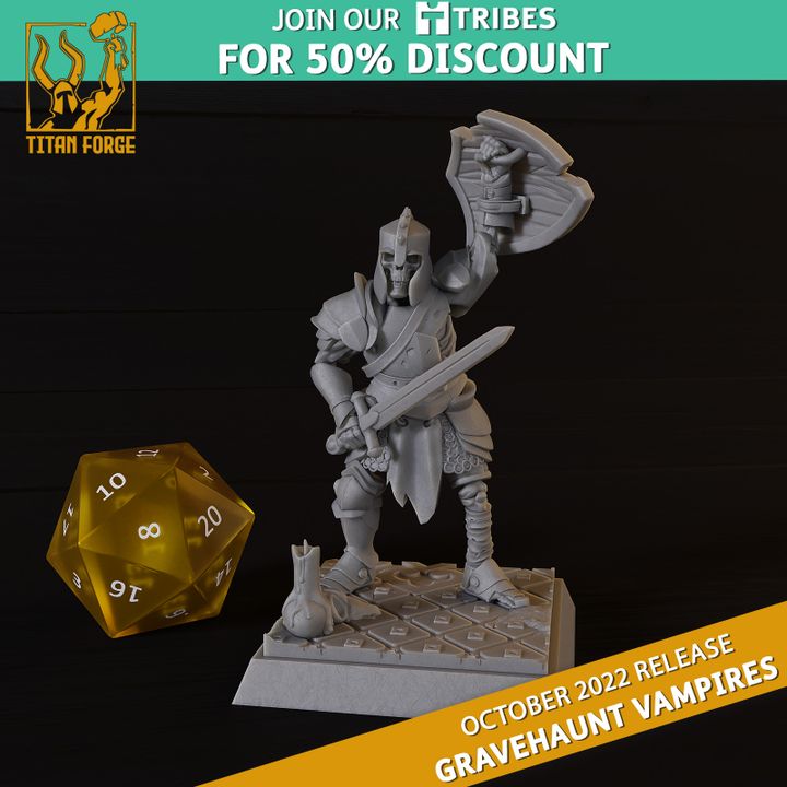 3D Printable Gravehaunt Vampires Skeleton Unit by Titan Forge Miniatures