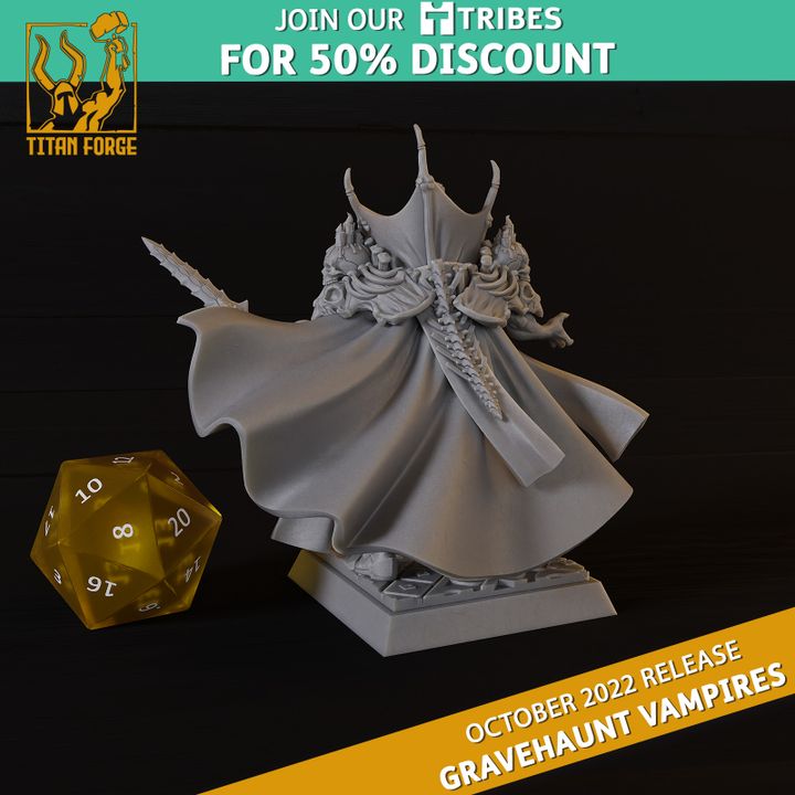 3D Printable Gravehaunt Vampires The Bonekeeper by Titan Forge Miniatures