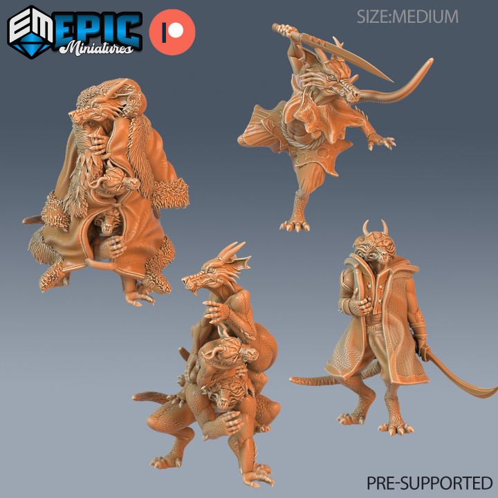 3D Printable Winter Kobold Set / Draconic Frost Lizard / Snowy Dragon ...