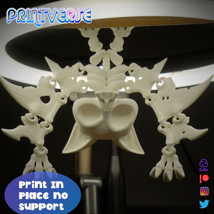 3D Printable Flexy Print In Place Skeletal Bat by Printverse