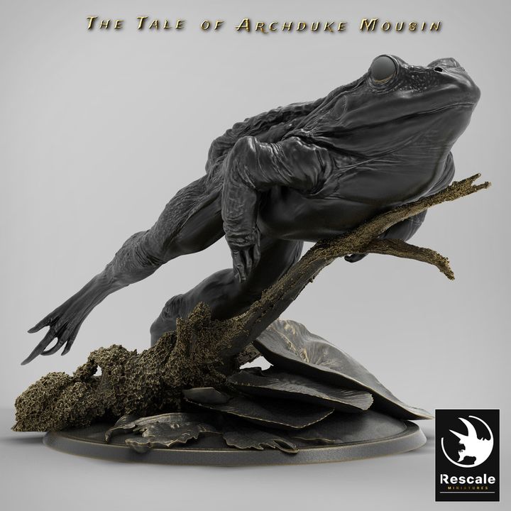 3D Printable Frog Jump Mounted by Rescale Miniatures
