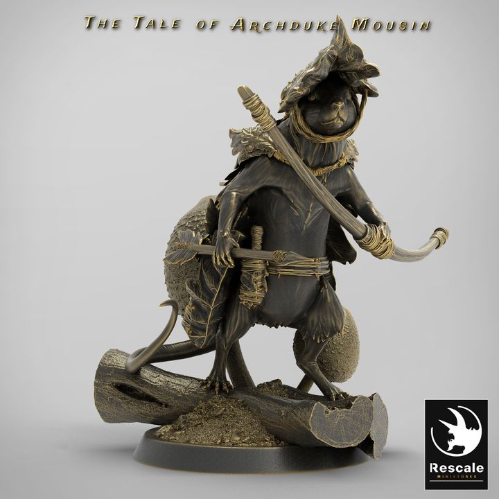 3D Printable Mouse Look right Archer by Rescale Miniatures